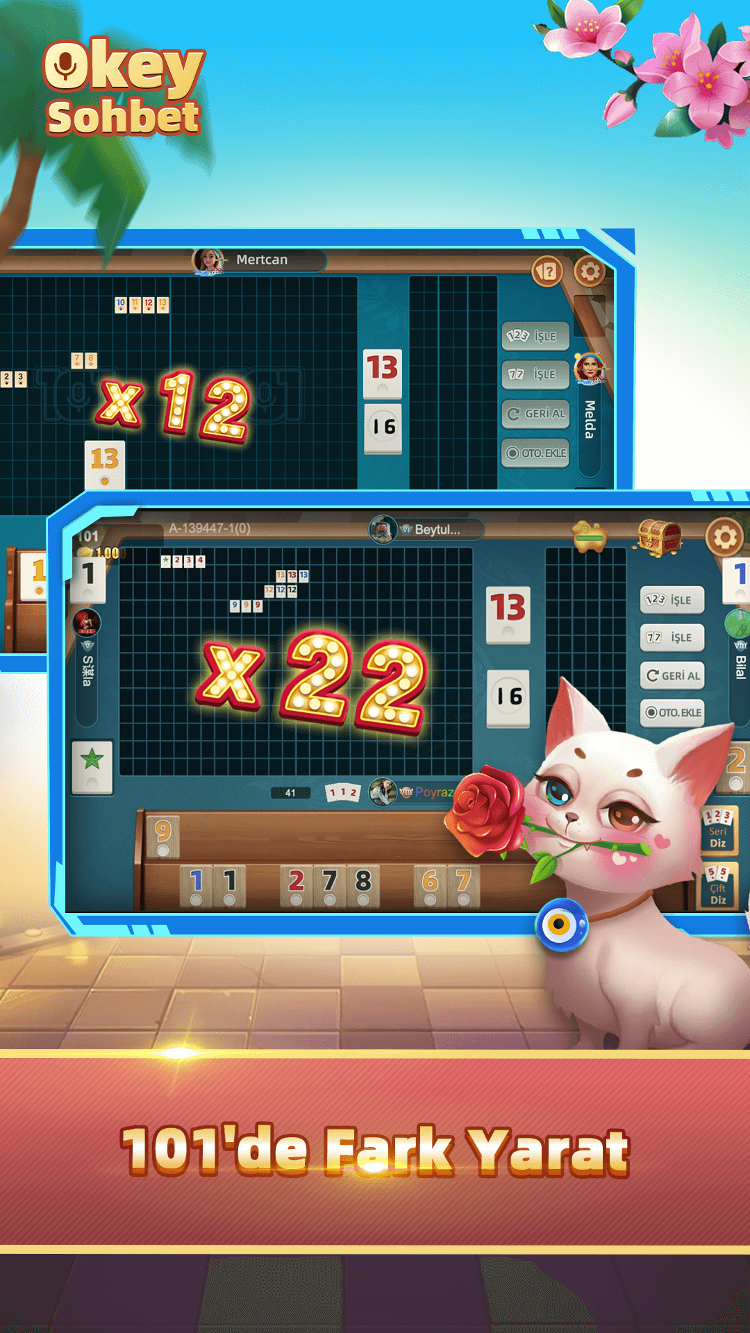 MEmu ile PC'de Okey Sohbet: 101 & batak indirin